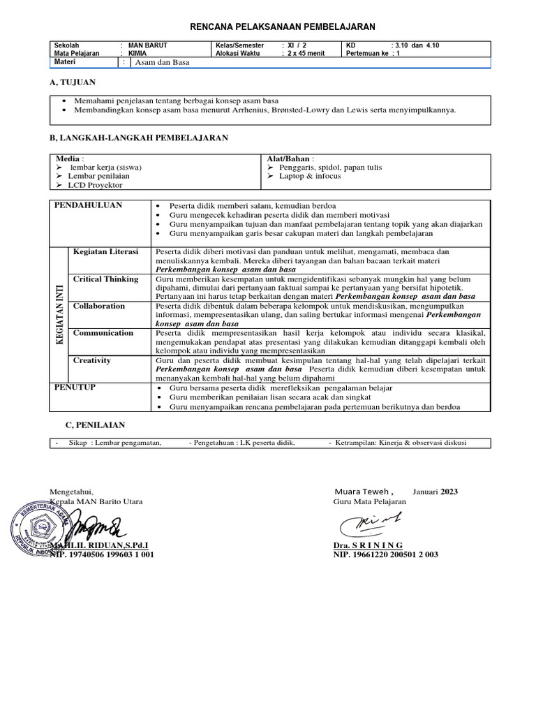 RPP - XII.Genap.2022-2023.Triwulan 3 | PDF