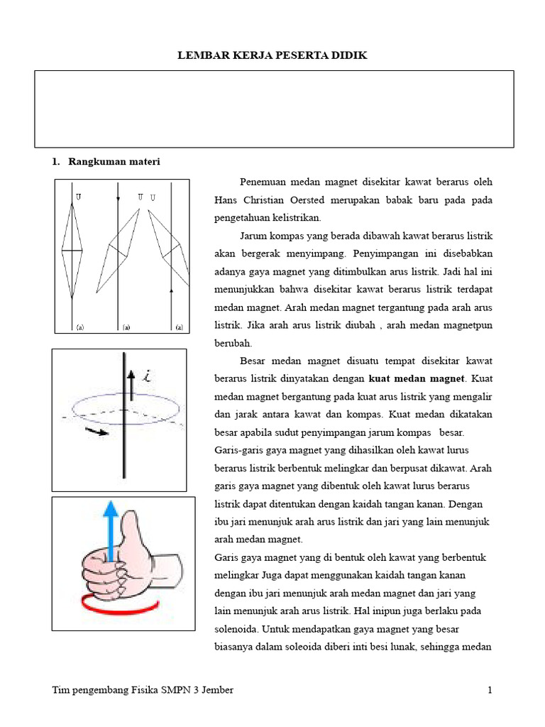 Eksperimen Medan Magnet Kelas 5 | PDF