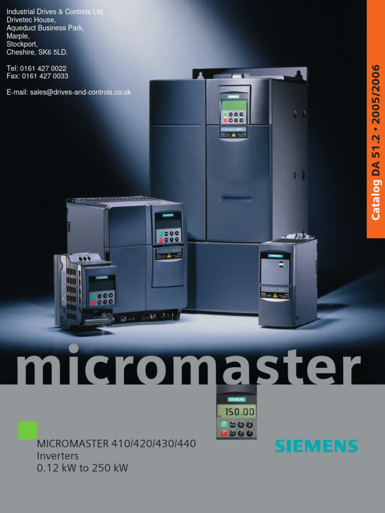 Micromaster 4 Catalog Da51.2 | PDF | Automation | Power Inverter
