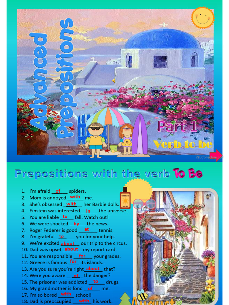 Advanced Level Prepositions With The Verb 'To Be' | PDF