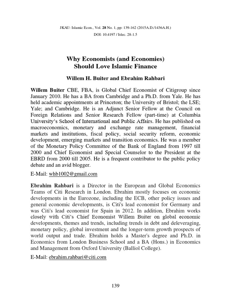 Why Economists and - Economies Should Love Islamic Finance | PDF ...