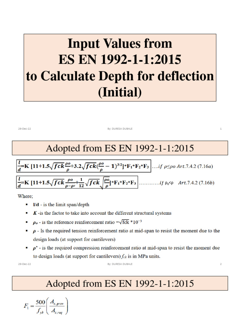 Formulas From EBCS For Strip Methods Edited | PDF
