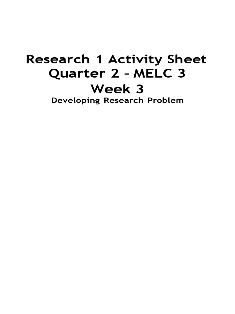 Module-2-Las Research 1 Grade 7 Melc 3 q2 Week 3 Word | PDF | Learning | Question