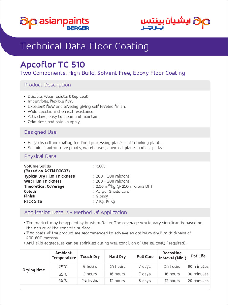 Apcoflor TC 510 - TDS | PDF | Concrete | Epoxy