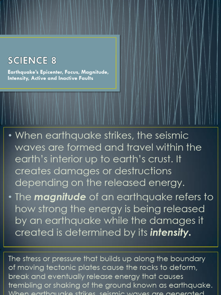 QUARTER 2 LESSON 2 Earthquake's Epicenter, Focus, Magnitude, Intensity ...