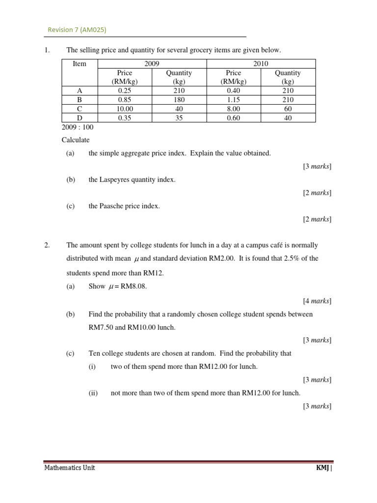Revision 7 | PDF | Statistics | Statistical Theory