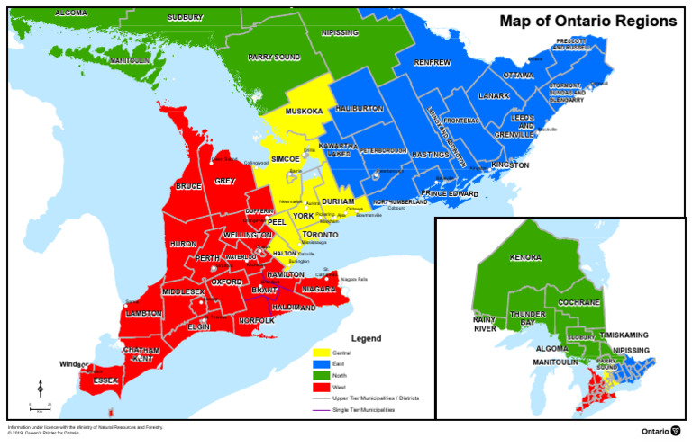 8 FCGP 2022-23 Map of Ontario Regions en | PDF | Ontario | Politics Of ...