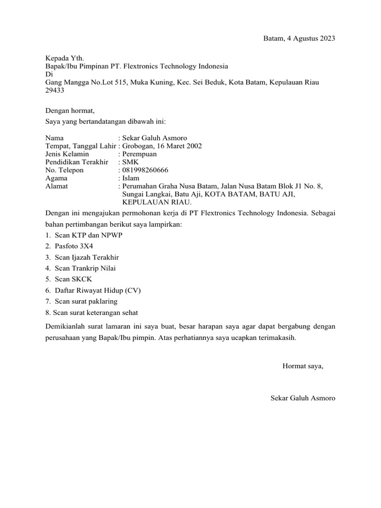 Flextronics Batam | PDF | Karier & Perkembangan | Bisnis