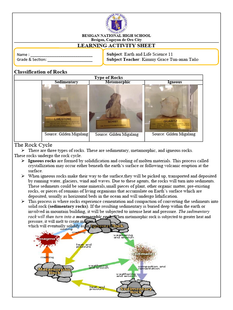 Rock Classification Guide for Students | PDF | Rock (Geology ...