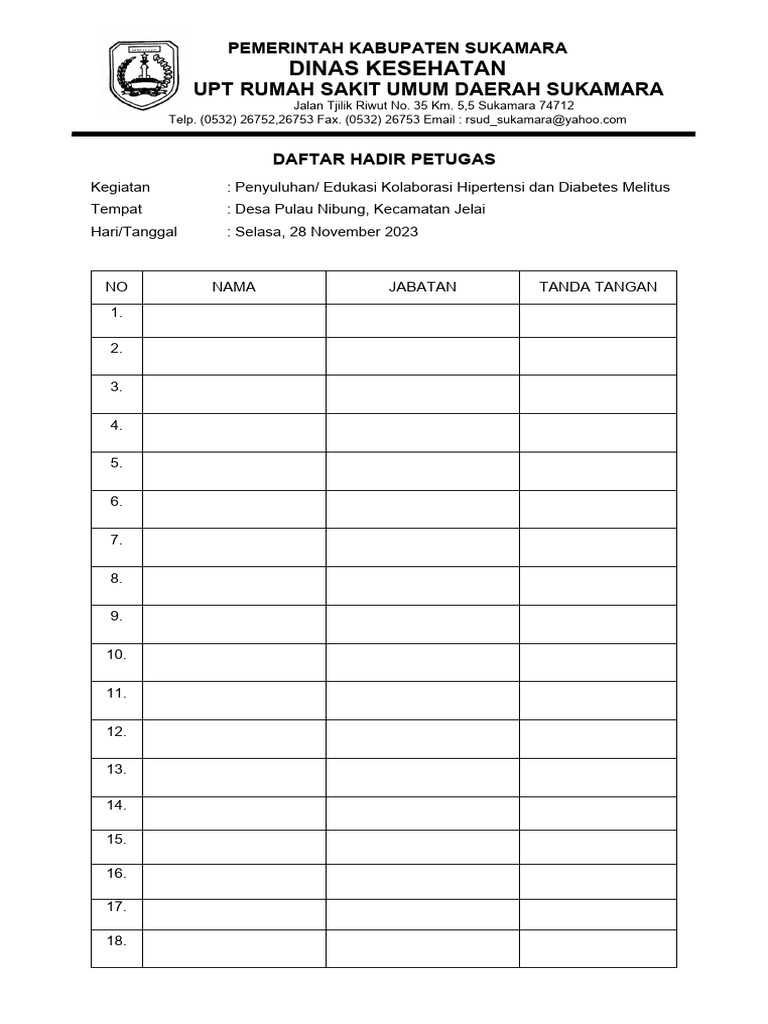 DAFTAR HADIR Petugas | PDF