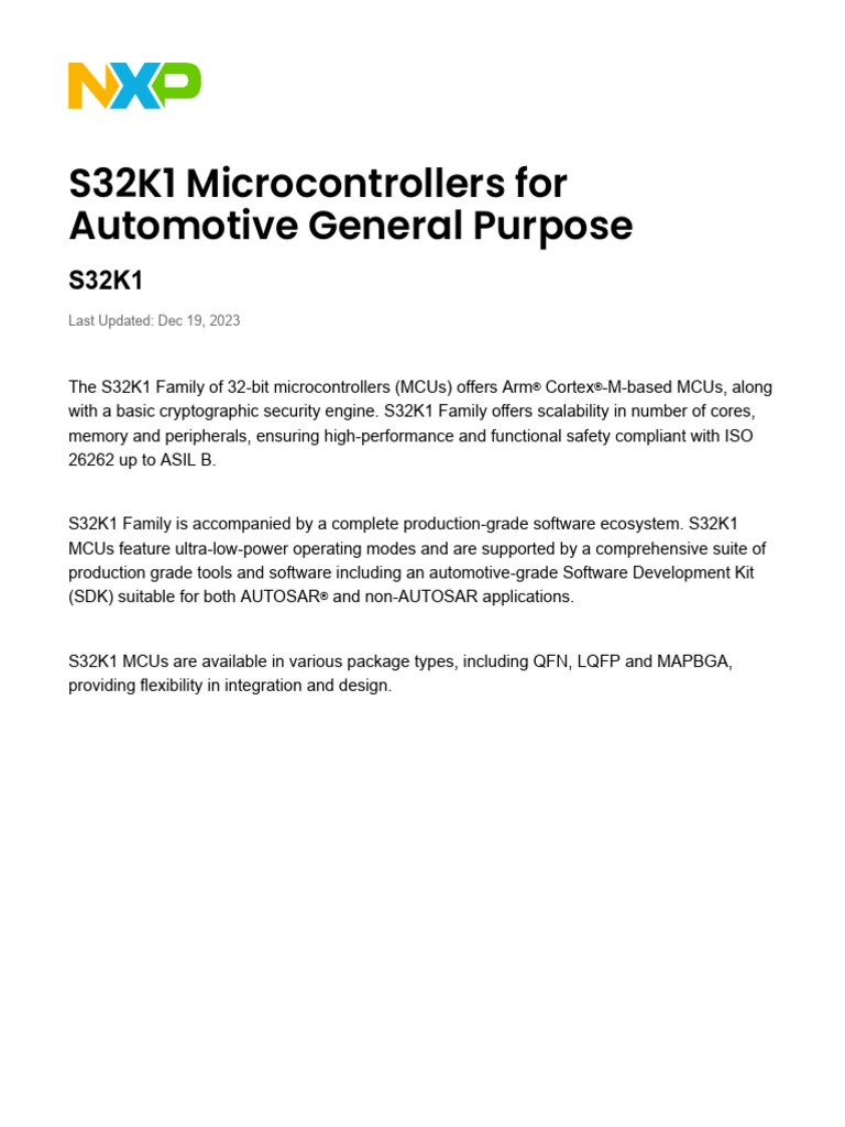 S32K1 | PDF | Computers