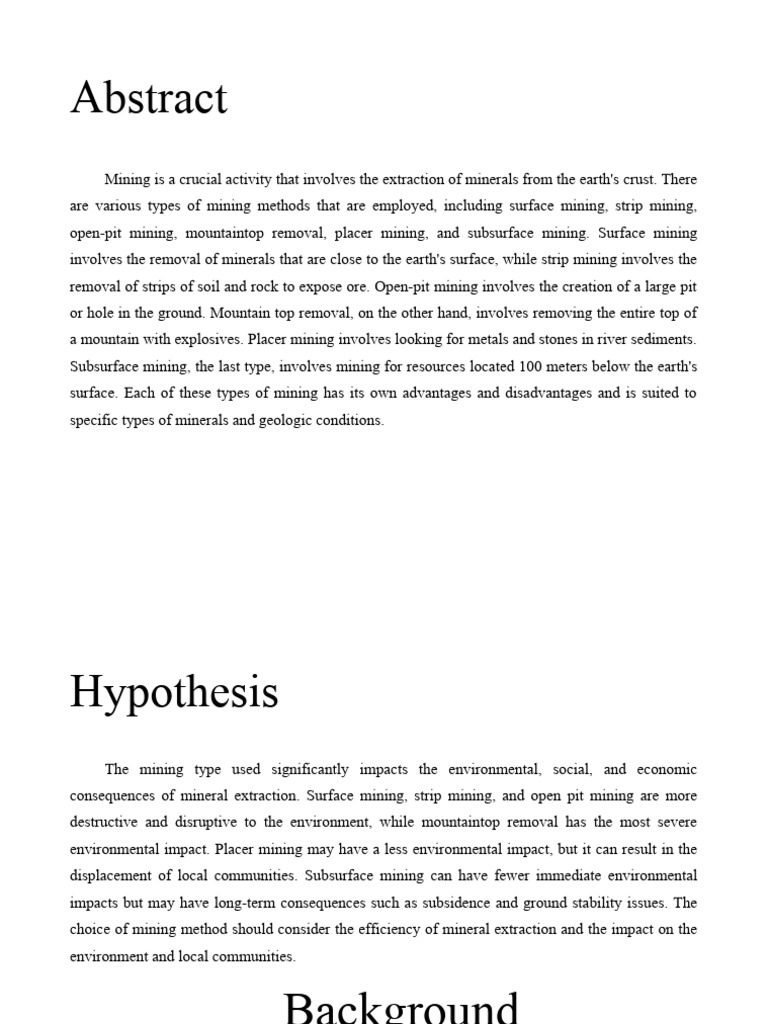 Science Fair Display Board | PDF | Mining | Surface Mining