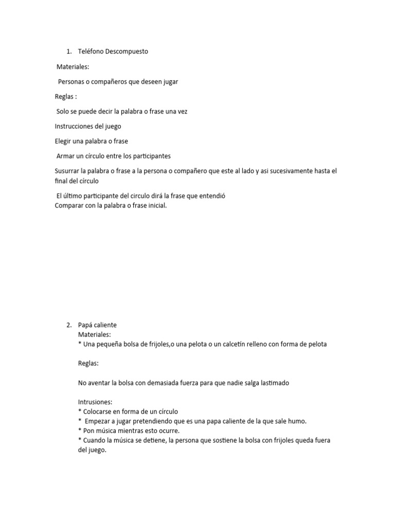 Compedio de Juegos | PDF