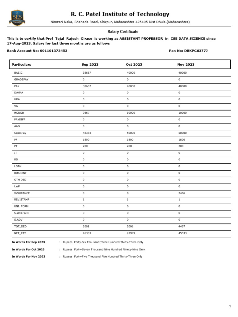 Salary Slip (1) - Samarpreet Singh | PDF