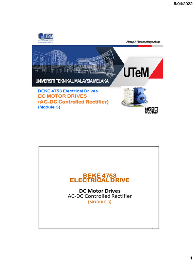 DC Motor Drives: AC-DC Rectifiers Guide | PDF | Rectifier | Electric Motor