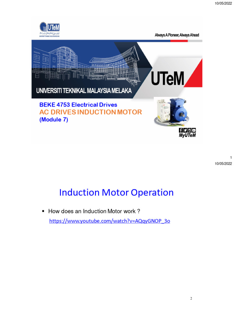 Induction Motor and AC Drives | PDF | Electric Motor | Alternating Current