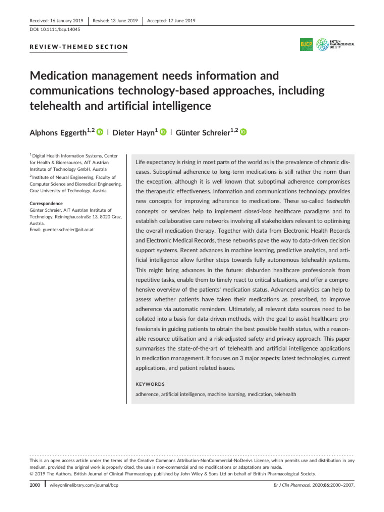 Medication Management Needs ICT-based Approaches I | PDF