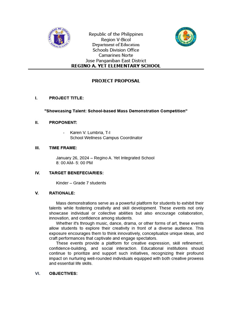 MASS DEMO PROJECT PROPOSAL | PDF | Mentorship | Creativity