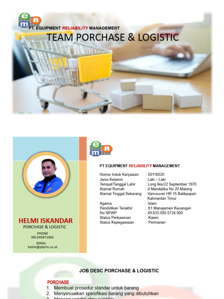 Data Presentasi Team Porchase & Logistic | PDF