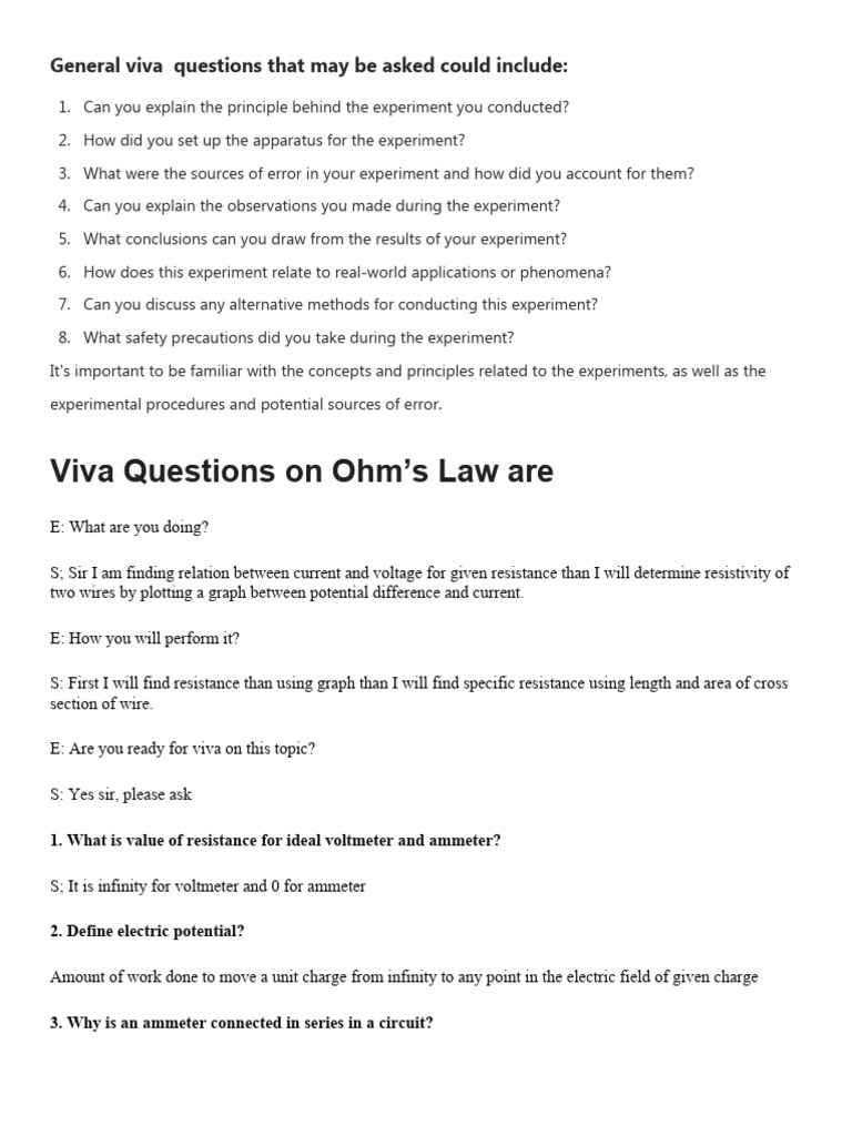 General Viva Questions Physics Practical-1 | PDF | P–N Junction ...