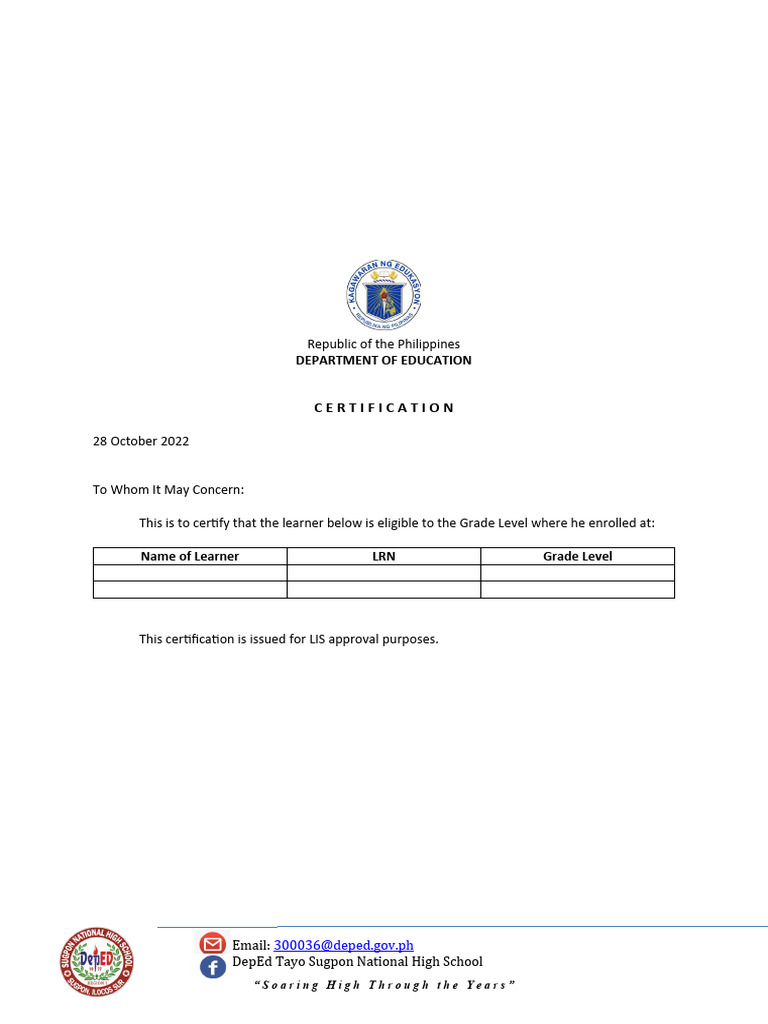 Lis Certification | PDF