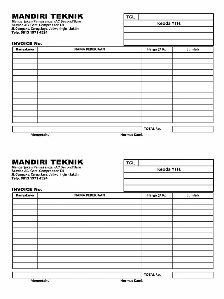 Nota 2 Rangkap | PDF