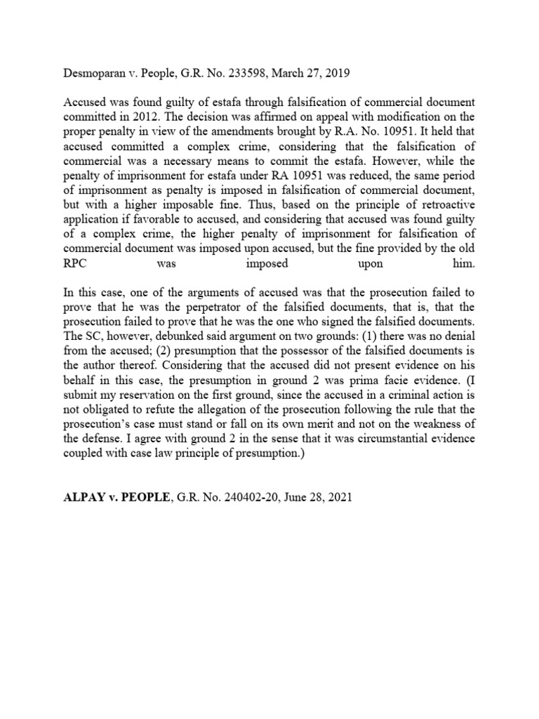 Falsification Case Law | PDF Falsification Case Law | PDF
