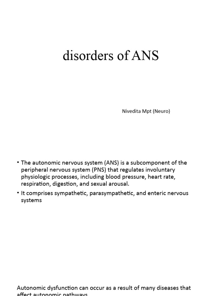 Autonomic Dysf | PDF | Autonomic Nervous System | Diseases And Disorders
