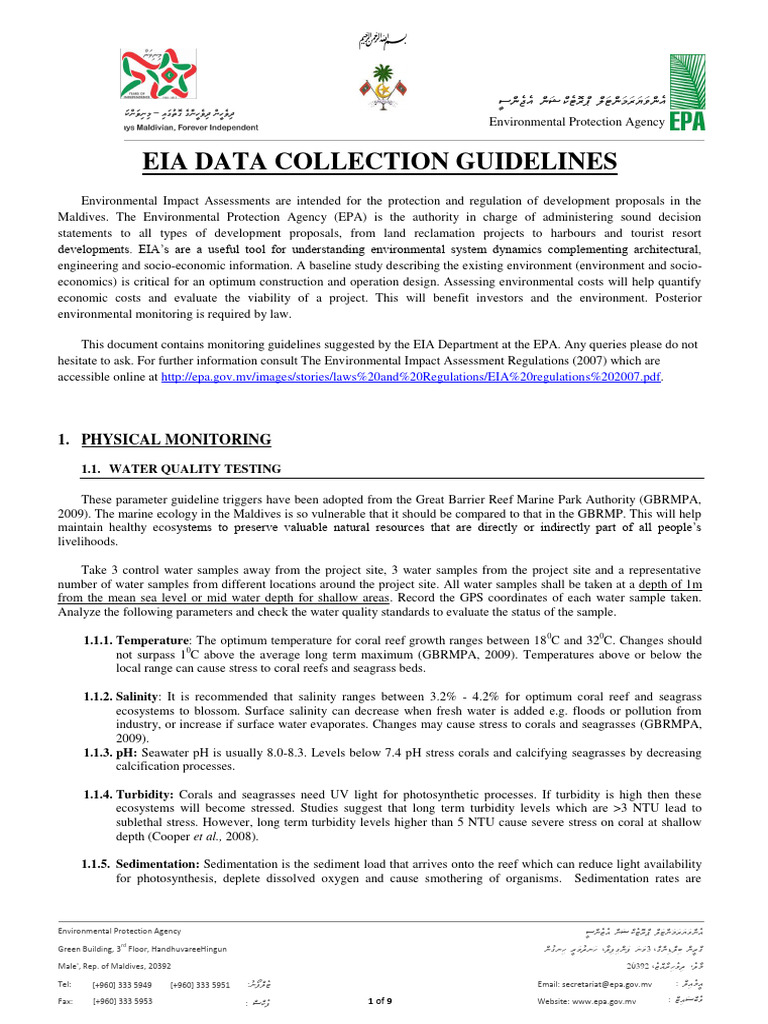 EIA Data Collection Guideline | PDF | Environmental Impact Assessment ...