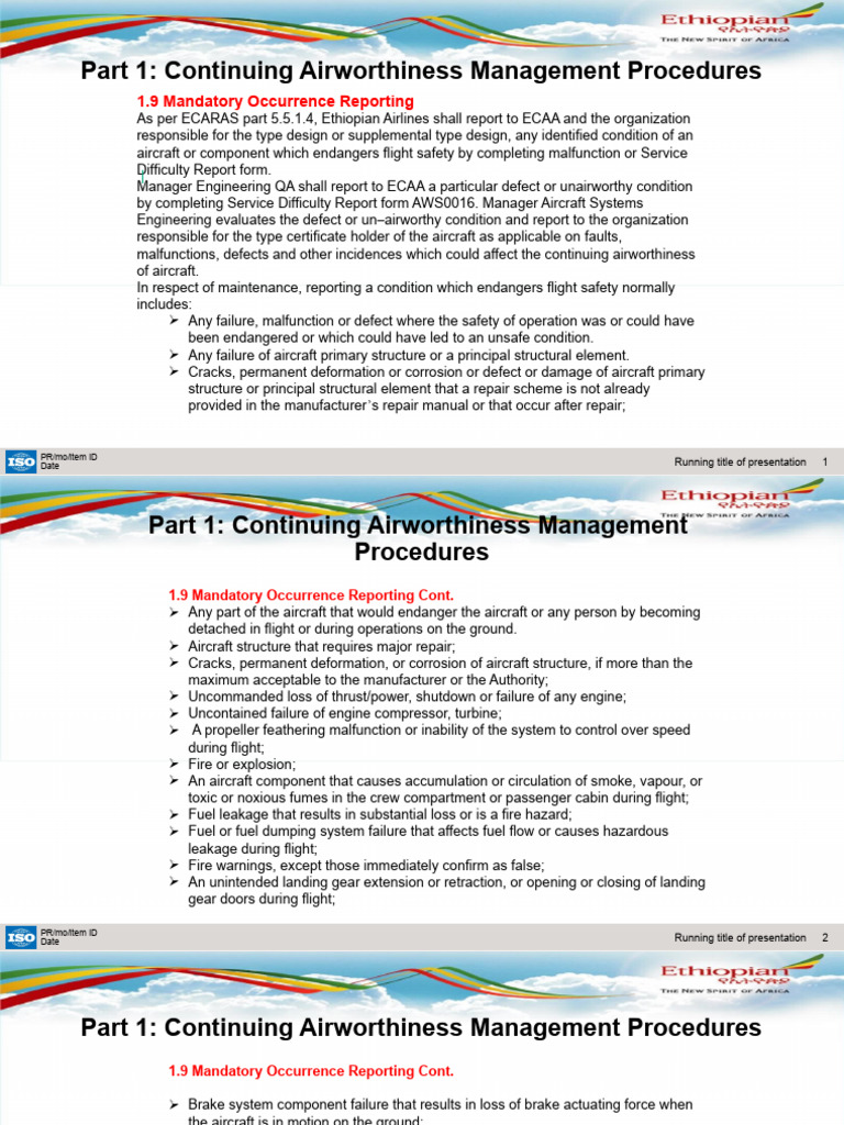 Mandatory Occurrence Reporting Download Free Pdf Transport Aircraft