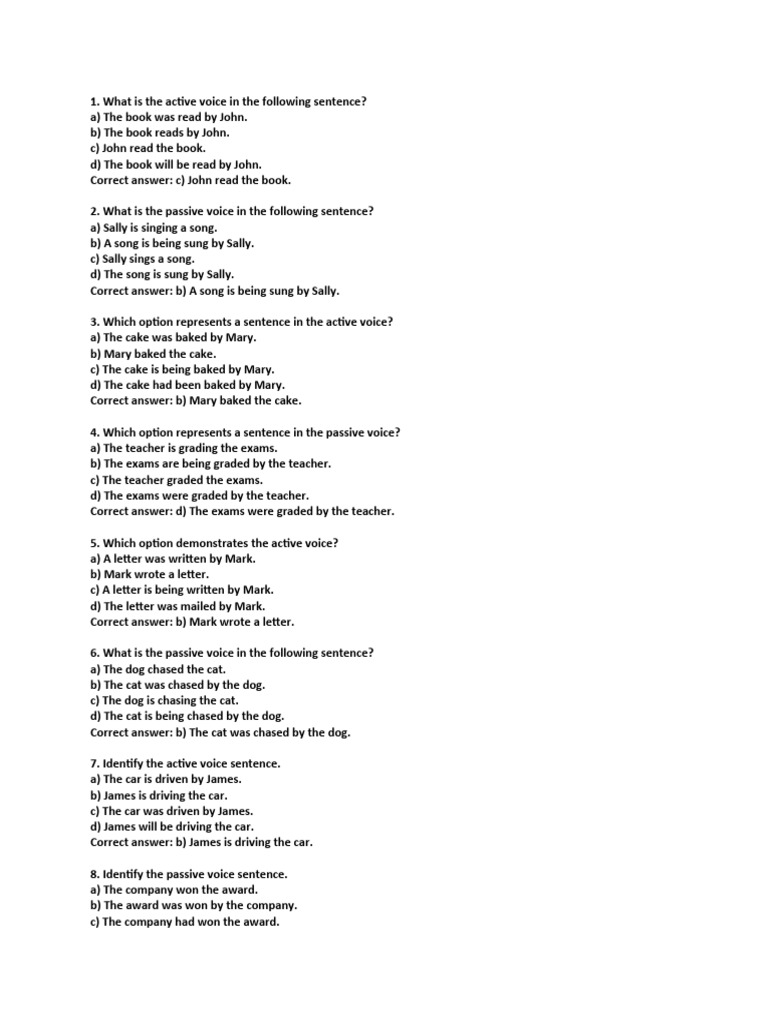 Active Passive Questions | PDF | Verb | Linguistic Morphology