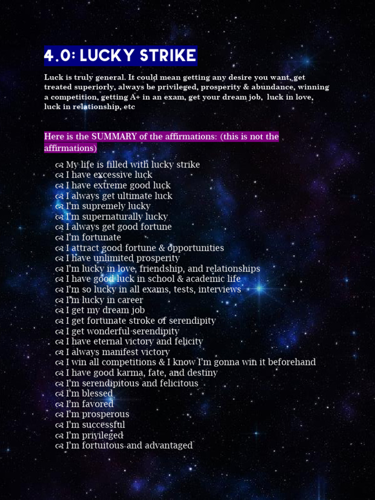 4.0 Lucky Strike | PDF | Luck