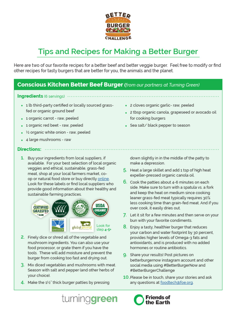 BetterBurgerChallengeTips Recipes v5 032717 | Download Free PDF ...