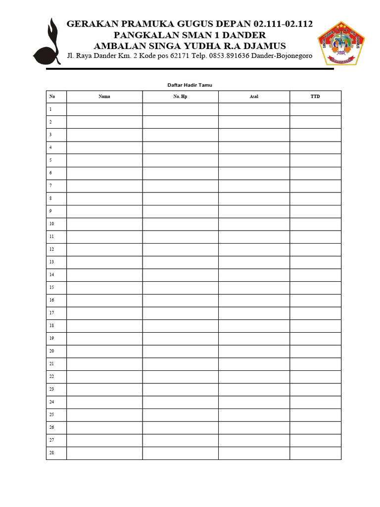 Daftar Hadir Tamu | PDF