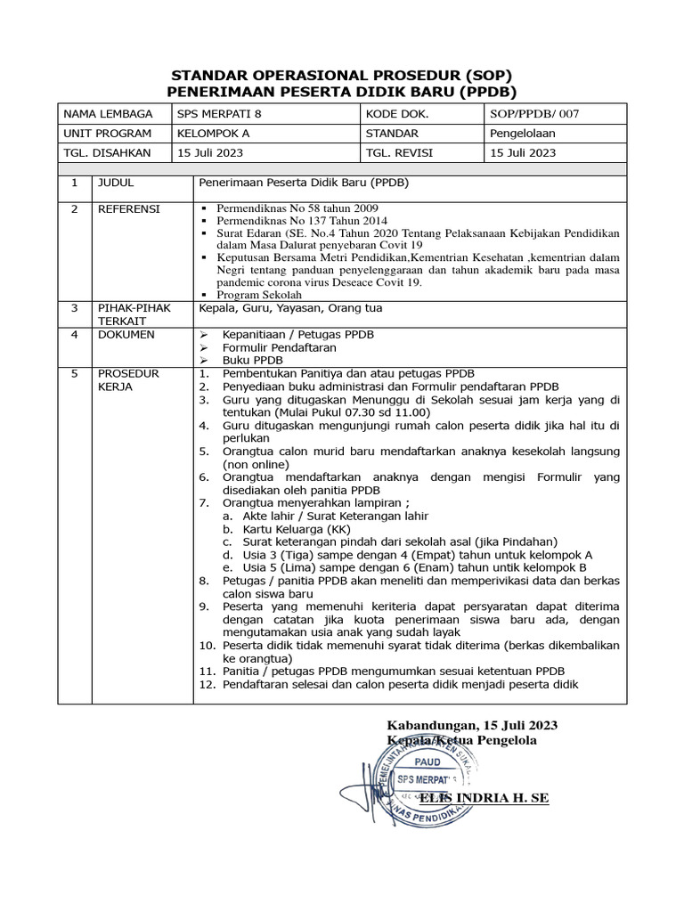 Sop PPDB | PDF | Kesehatan Holistik