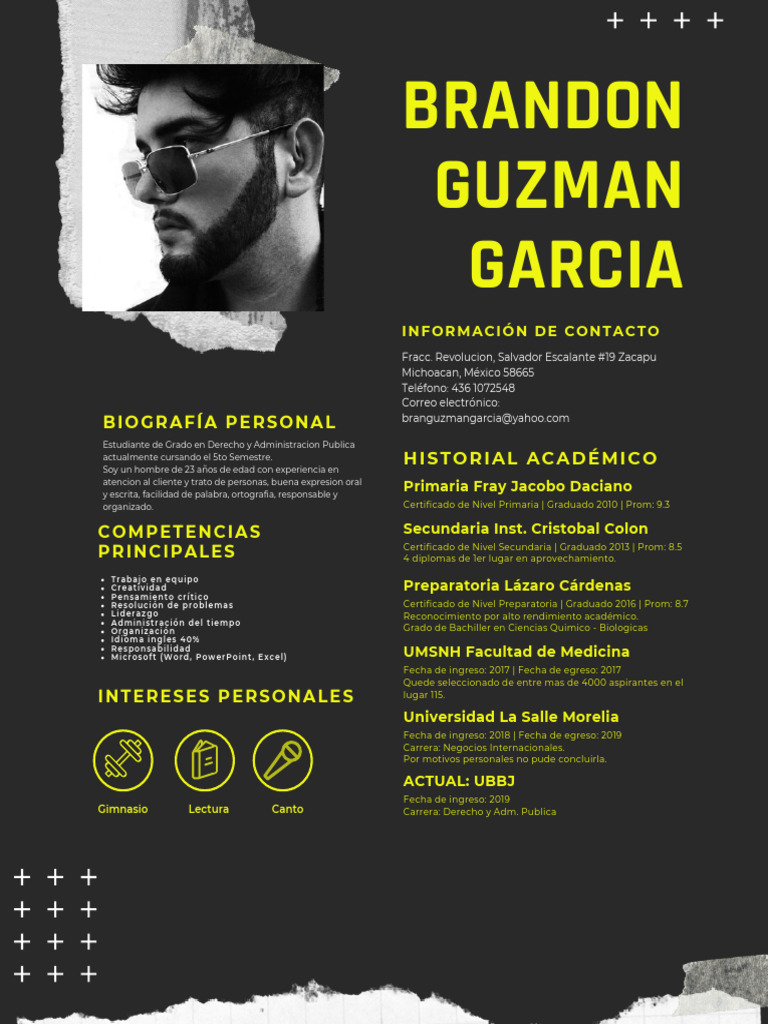 Brandon Guzman Garcia: Biografía Personal | PDF