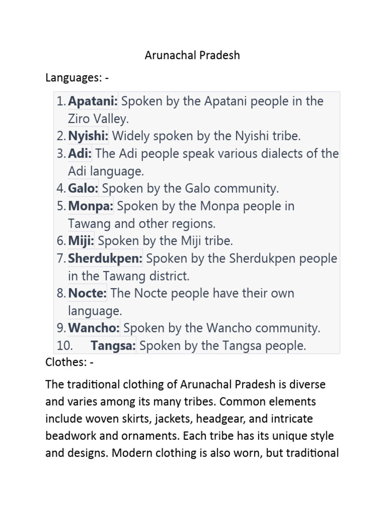 Arunachal Pradesh | PDF