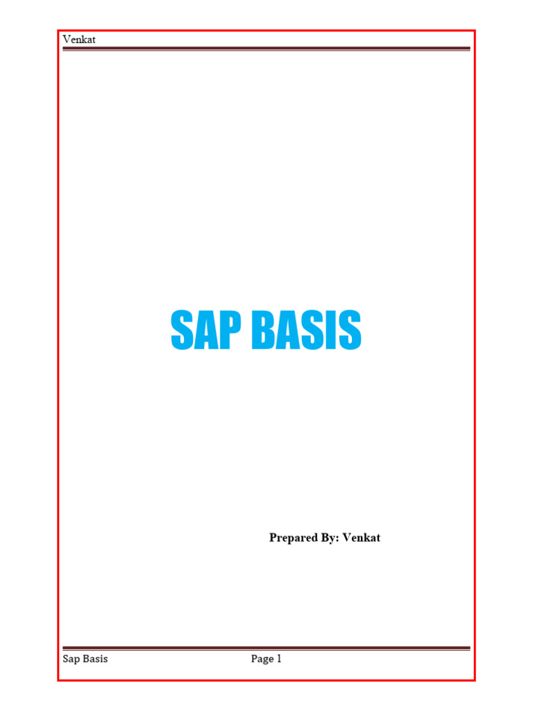 Sap Basis Book | Download Free PDF | Databases | Computer File