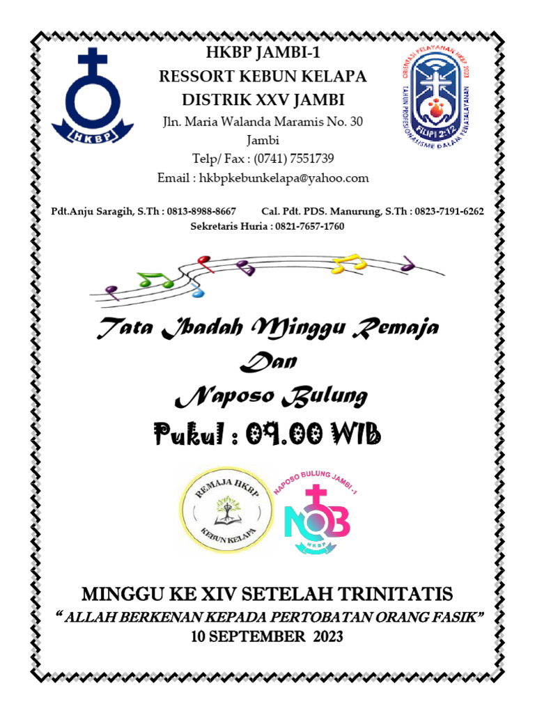 Tata Ibadah Rnhkbp 10 September 2023 | PDF