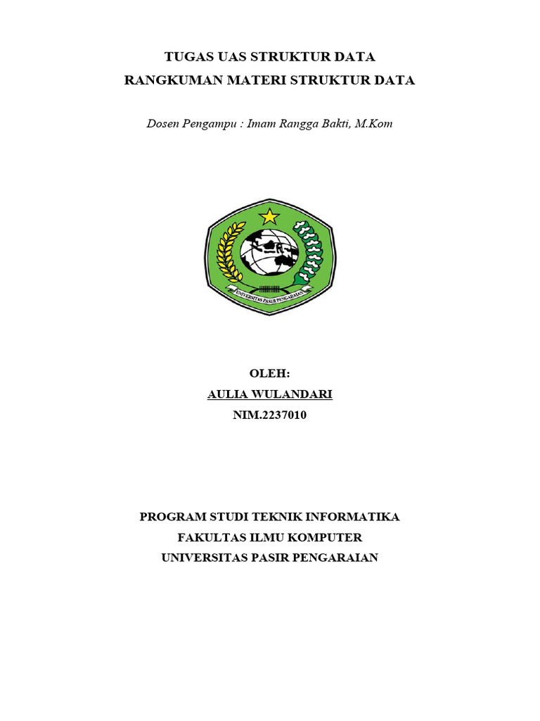 AULIA WULANDARI Merangkum Materi Struktur Data | PDF