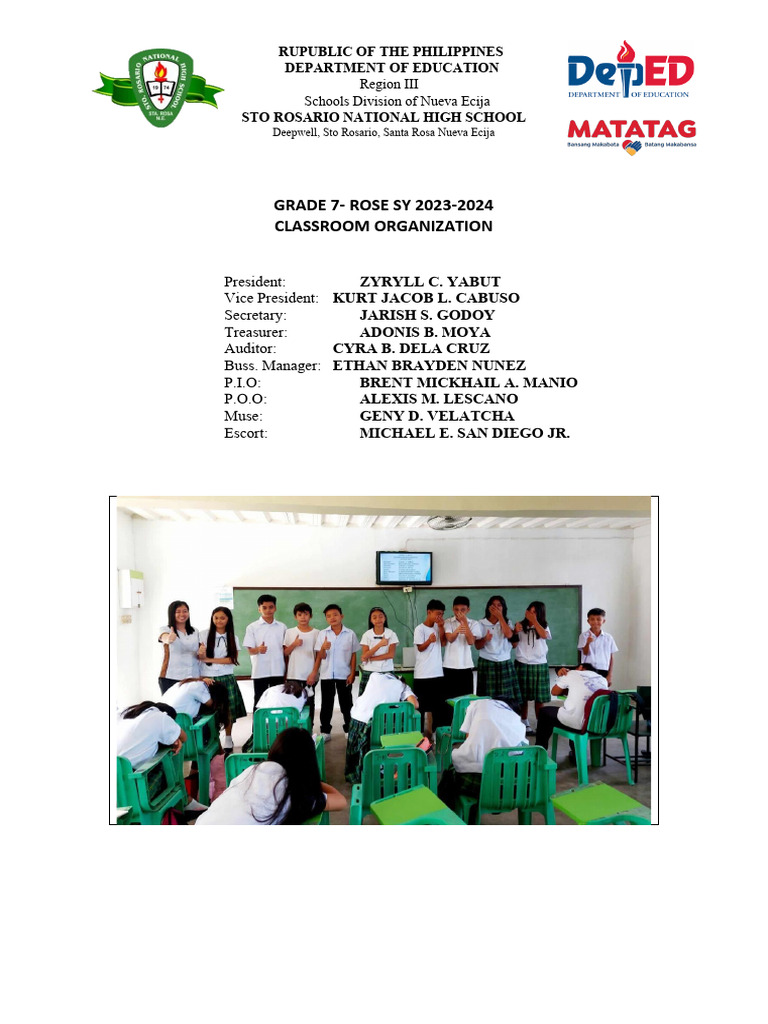 Classroom Org Sy 2023-24 | PDF