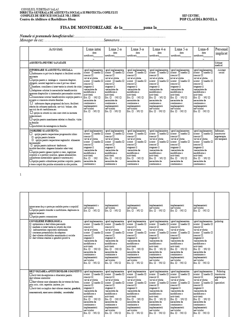 Fisa de monitorizare 2019 | PDF