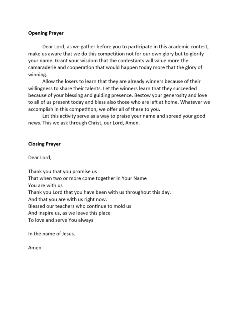 Opening Prayer | PDF