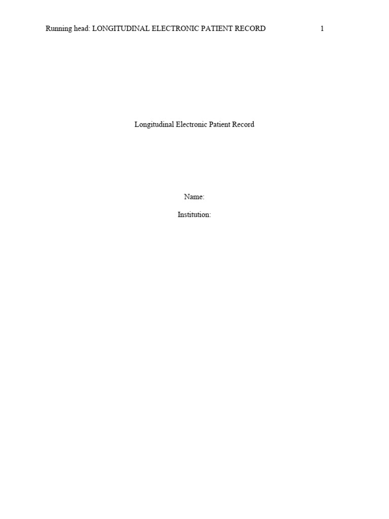 Longitudinal Electronic Patient Record | PDF | Electronic Health Record ...
