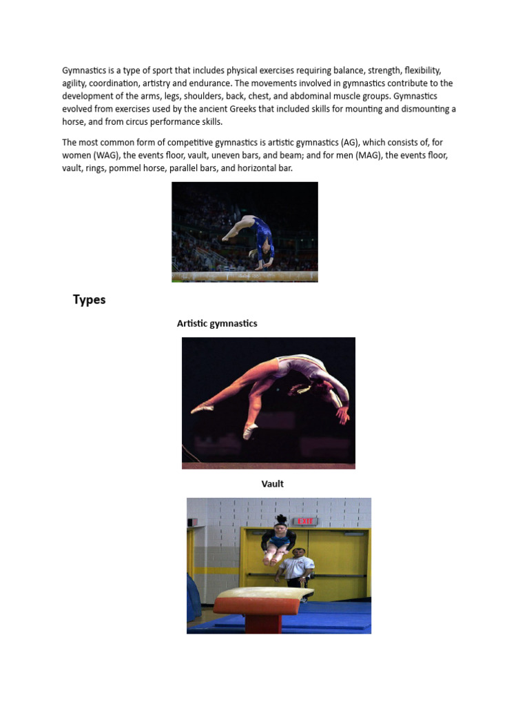 Overview of Gymnastics Types and Events | PDF