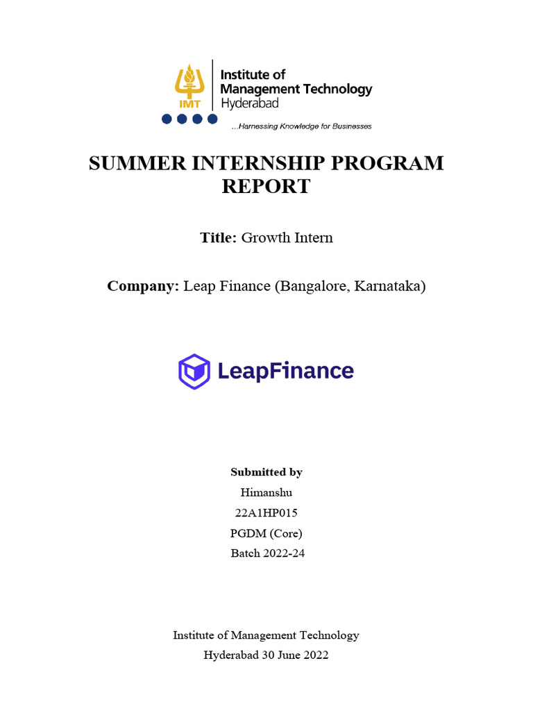 Himanshu_22A1HP015_Internship Final Report With Pages Removed | PDF ...