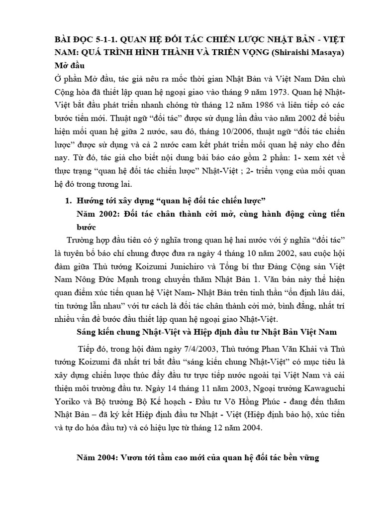 Quan hệ VN-NB | PDF