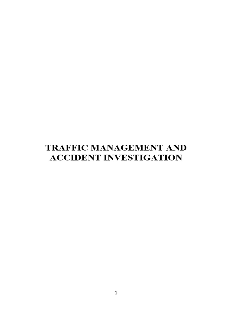 Traffic Management and Accident Investigation | PDF | Traffic ...