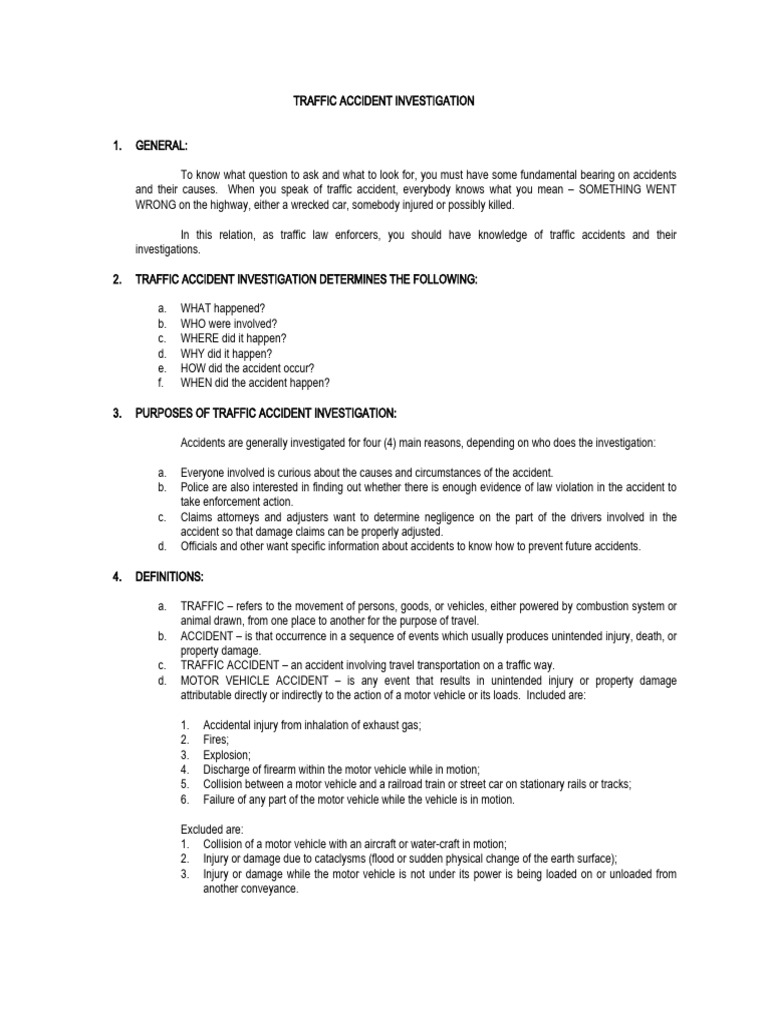 Traffic Accident Investigation | PDF | Traffic Collision | Traffic