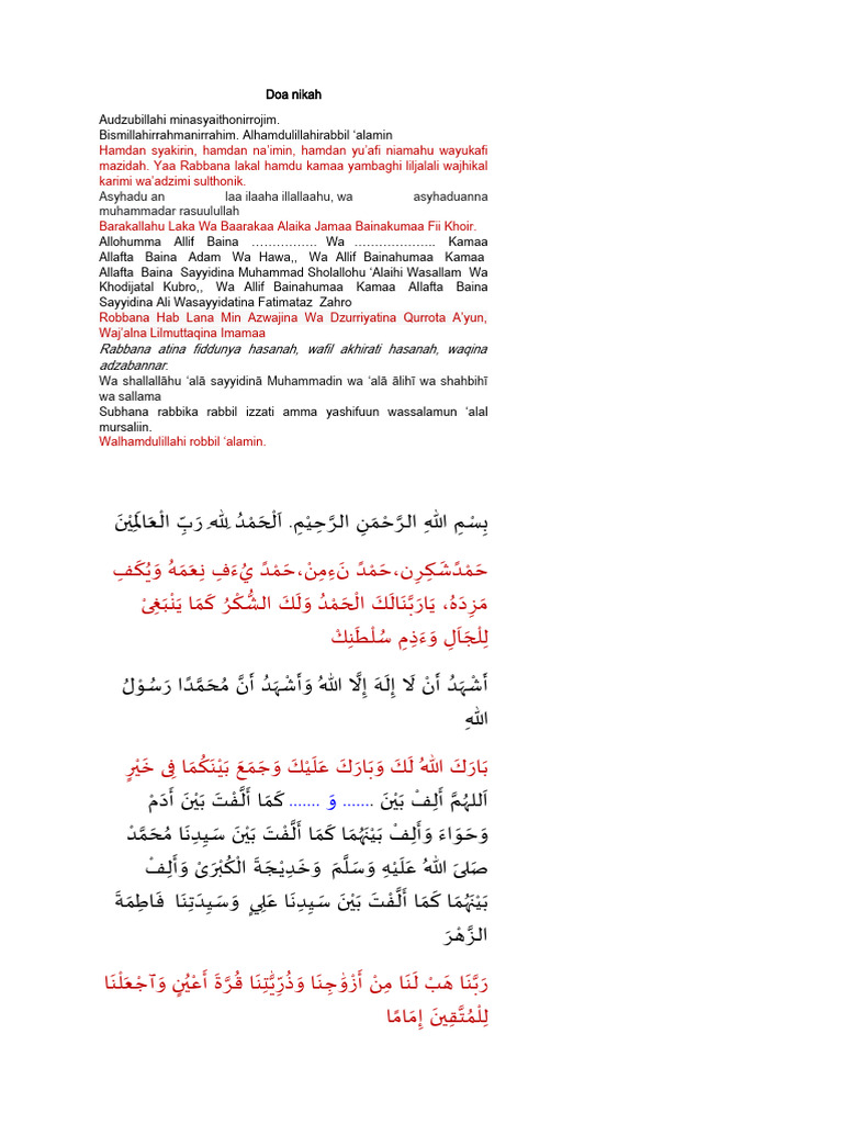 Doa Nikah | PDF